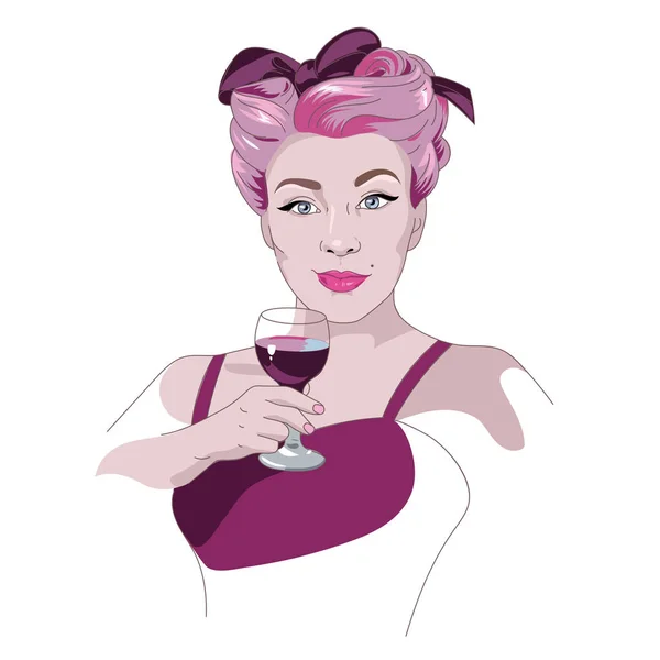 Waitress Pinup Pin Up Girl Waitress — Stock Vector © Furzikava 103677374