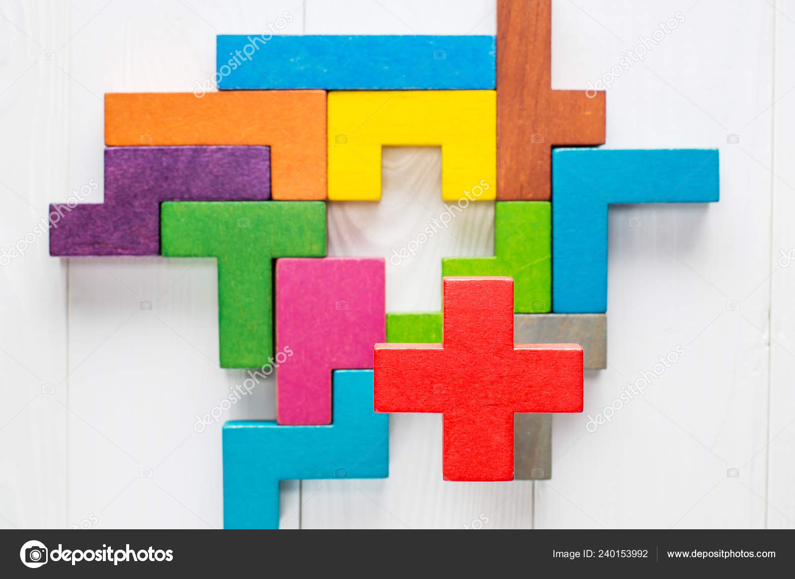 Concept Creative Logical Thinking Different Colorful Shapes Wooden ...