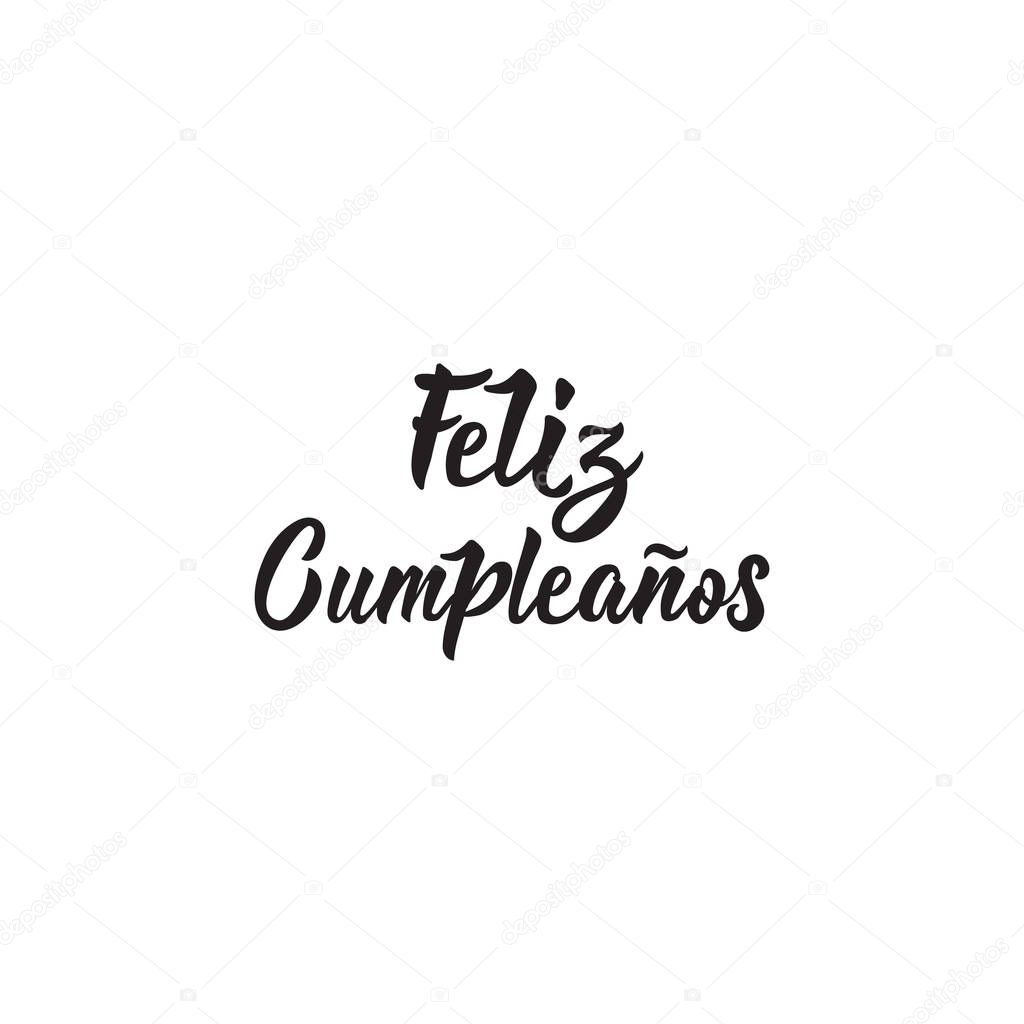Texto Español Feliz Cumpleaños Letras Ilustración Vector Caligrafía ...