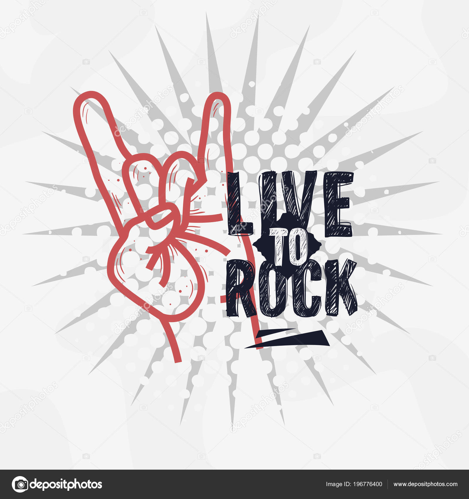 Rock Vector Design With Devil Horn Hand Gesture. Stock Vector Image by ...