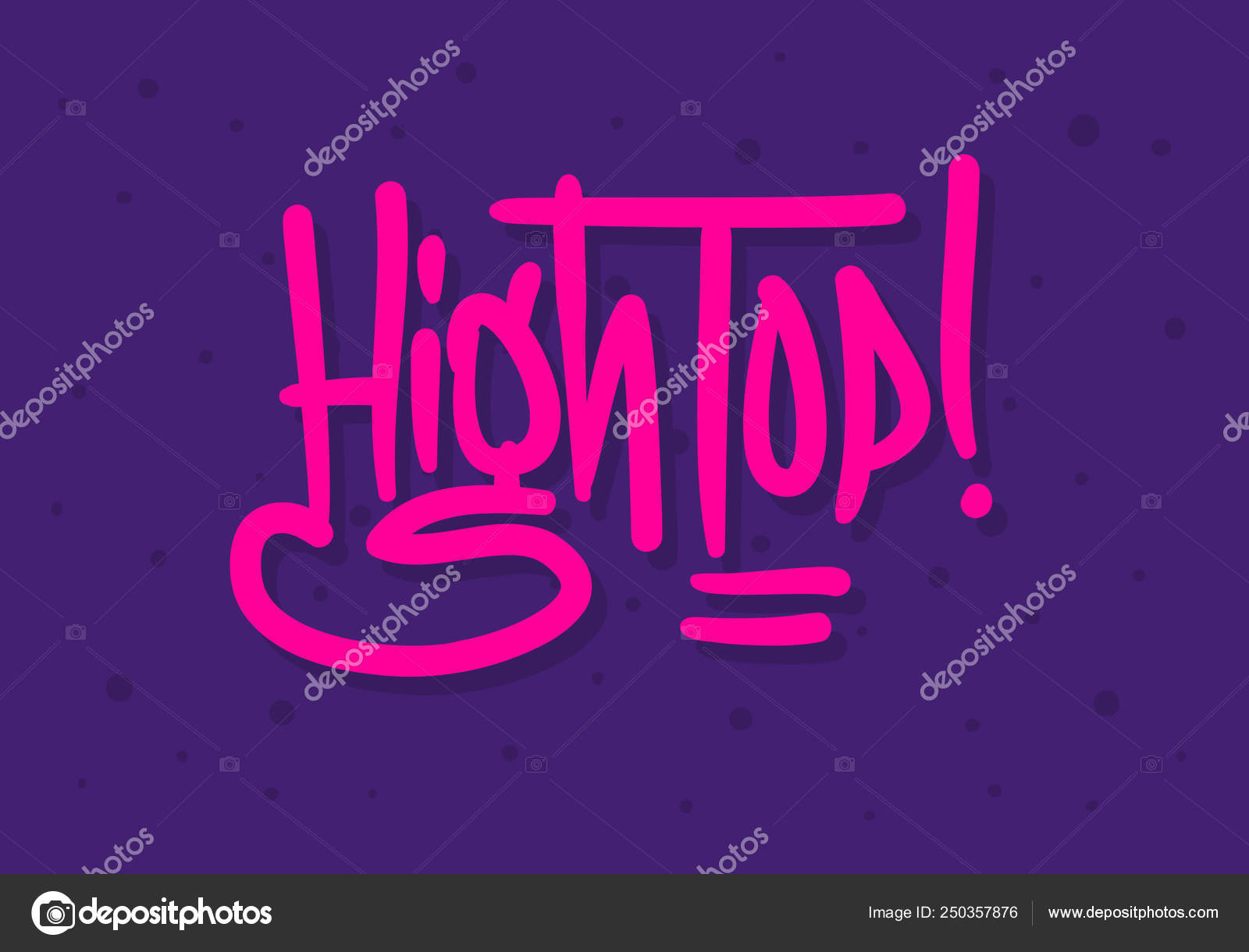 High Top Label Sign Logo Hand Drawn Brush Lettering Calligraphy Type ...