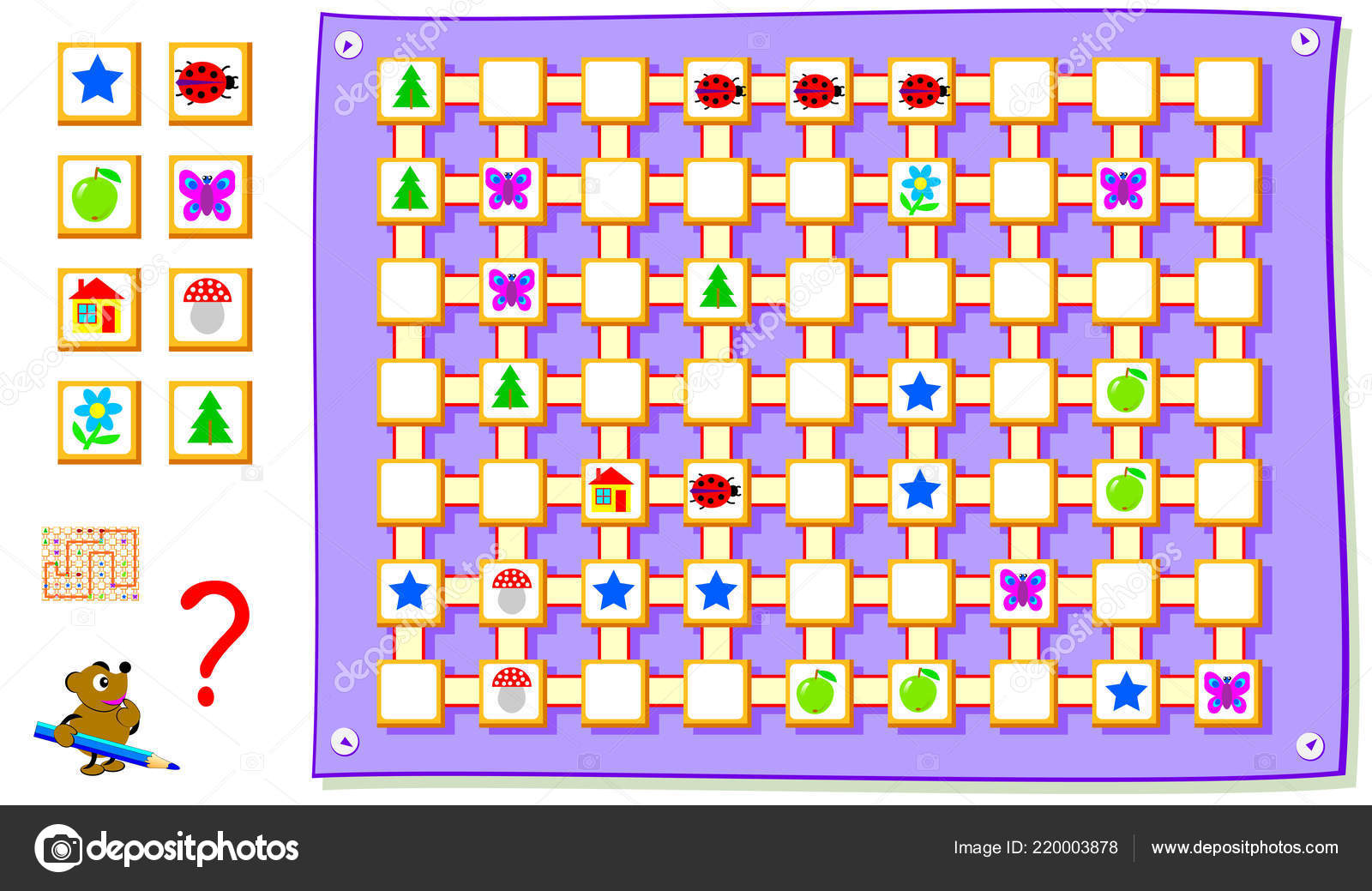 Logic Puzzles Game Labyrinth Children Adults Need Join Squares Straight ...