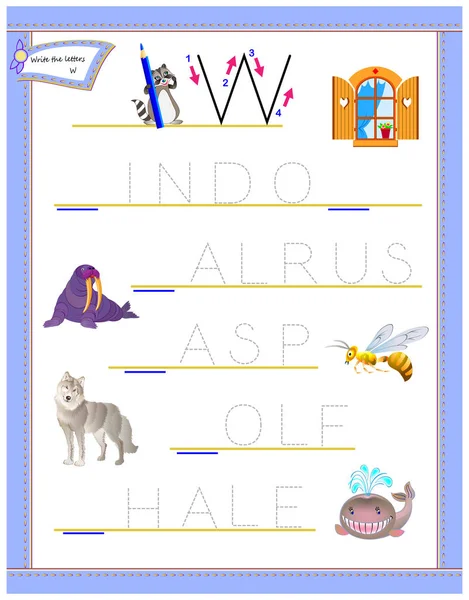 Tracing Letter Study English Alphabet Education Page Kindergarten ...