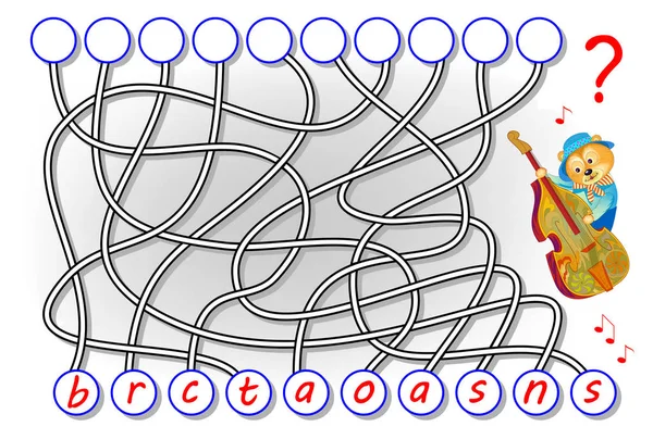 Logic Puzzle Game Study English Labyrinth Find Correct Places Letters ...
