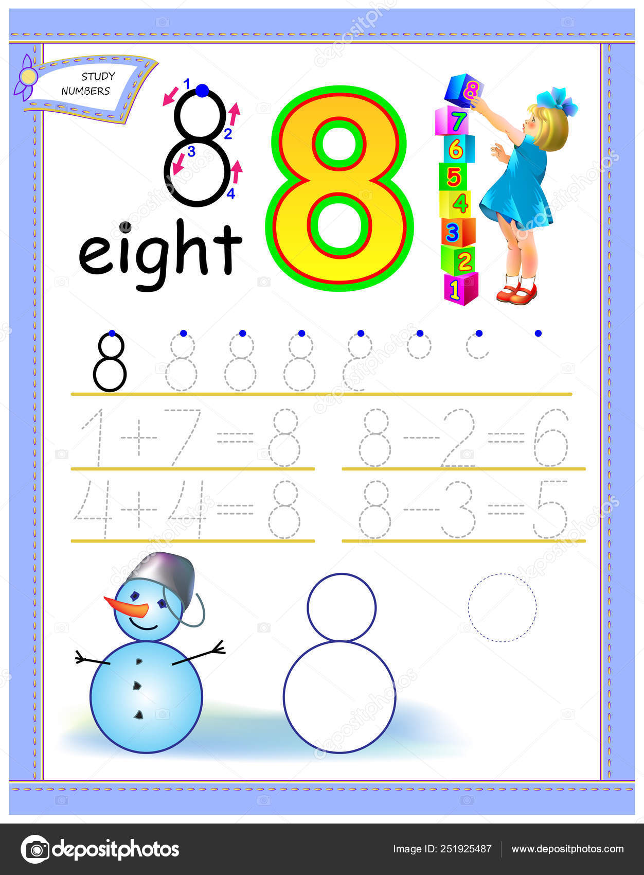 Educational Page Kids Number Solve Mathematical Examples Printable ...
