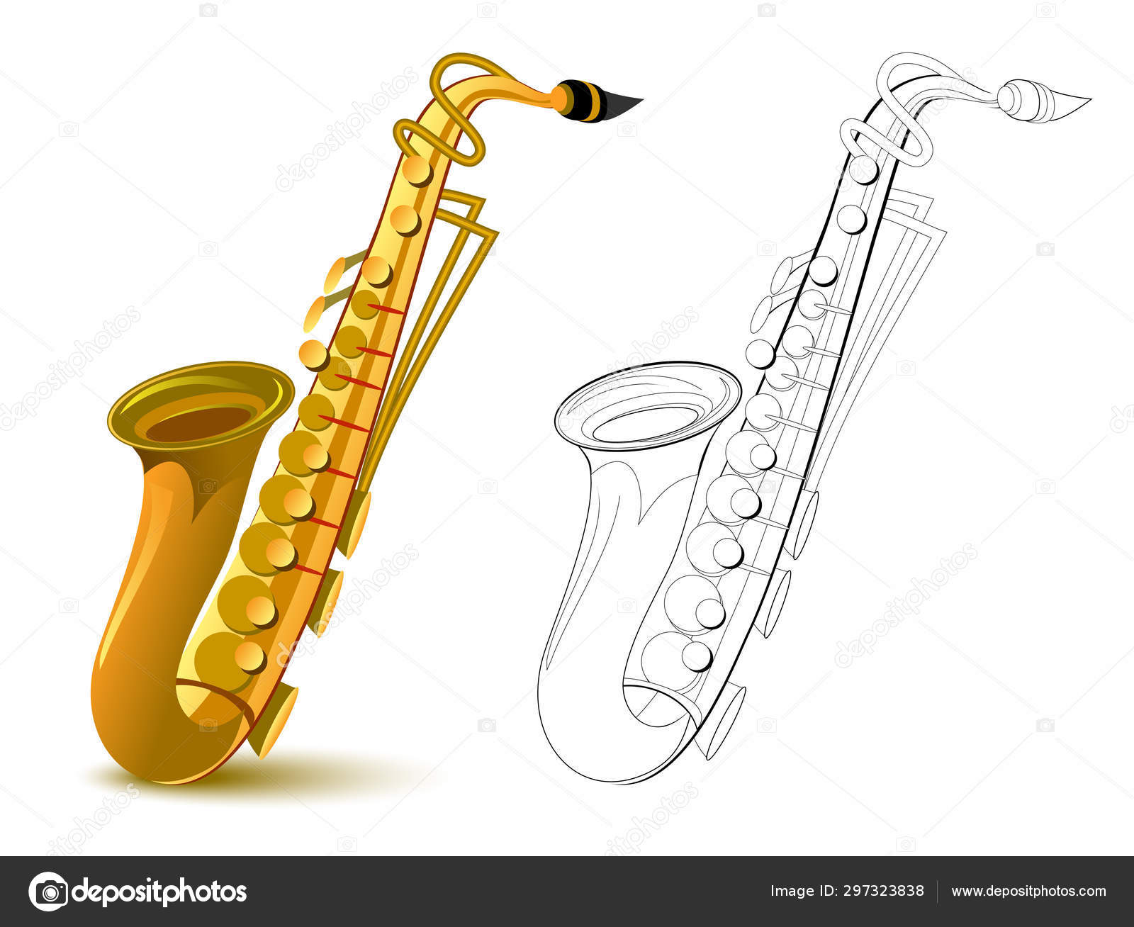 Saxophone Coloring Pages