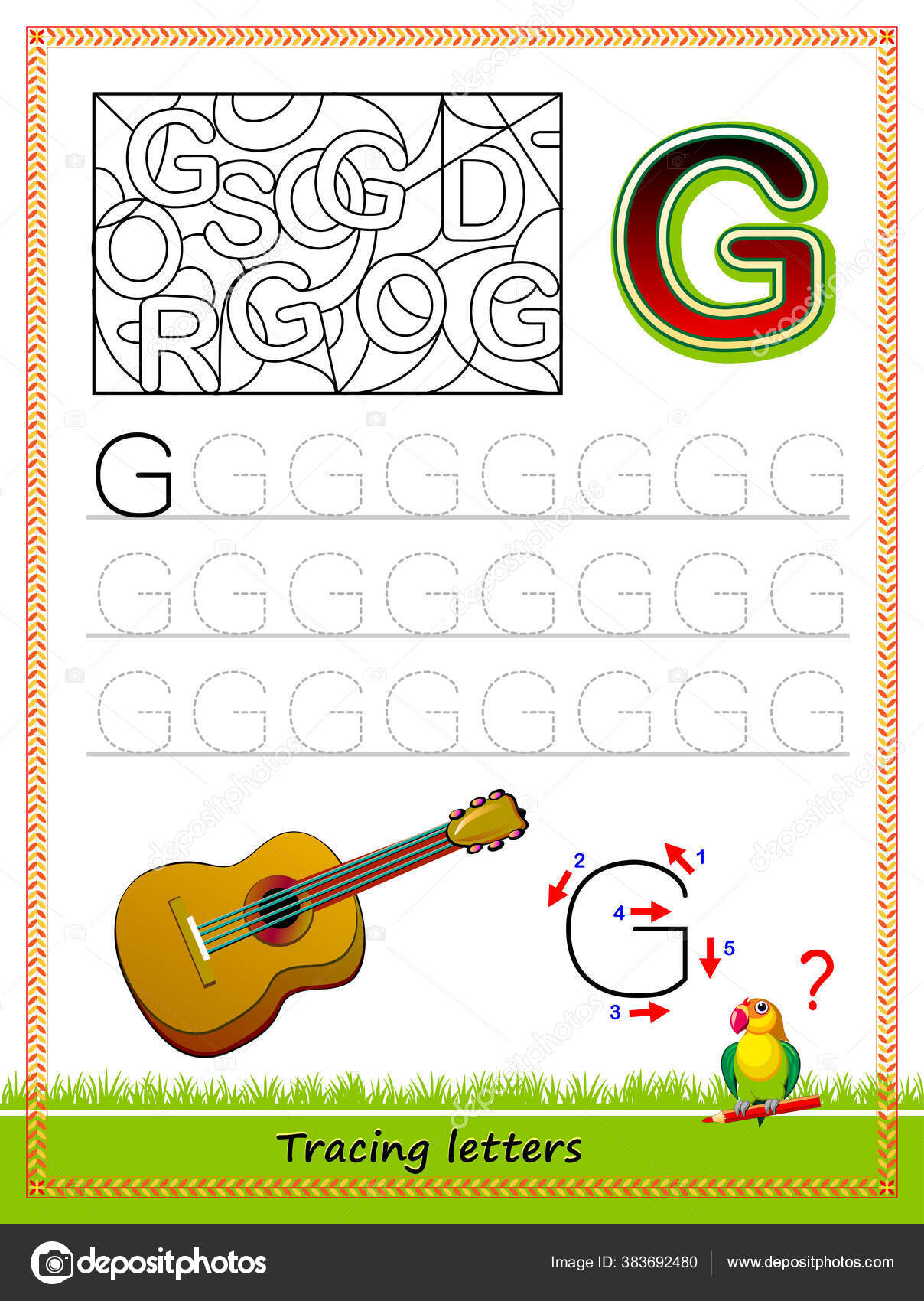 Hoja De Trabajo Para Trazar La Letra G