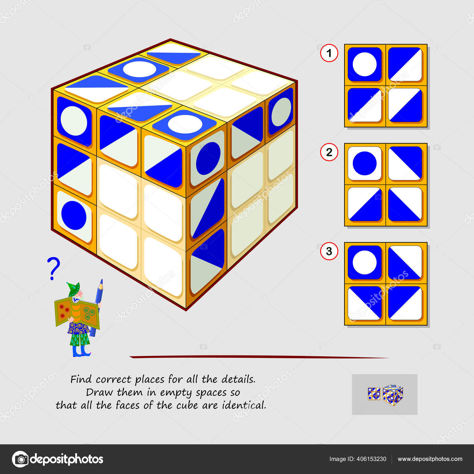 Logic Puzzle Game Smartest Find Correct Places All Details Draw Stock ...