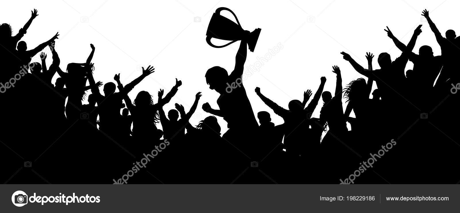 Sport Victory Cup Cheering Crowd Fans Silhouette Crowd People Sport ... Sport Victory Cup Cheering Crowd Fans Silhouette Crowd People Sport ...