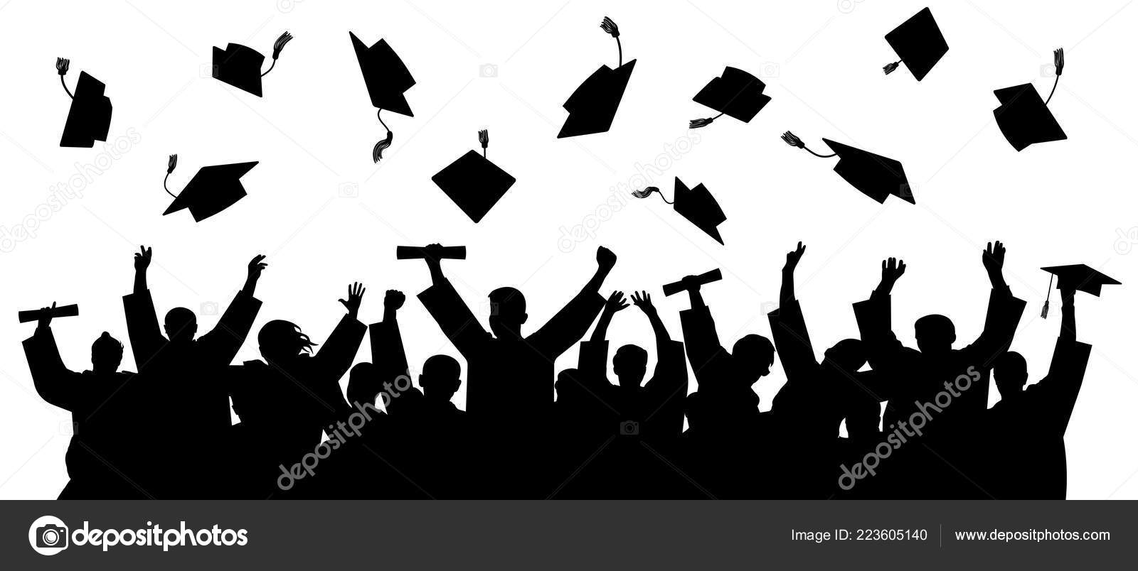 Throwing Graduation Cap Silhouette