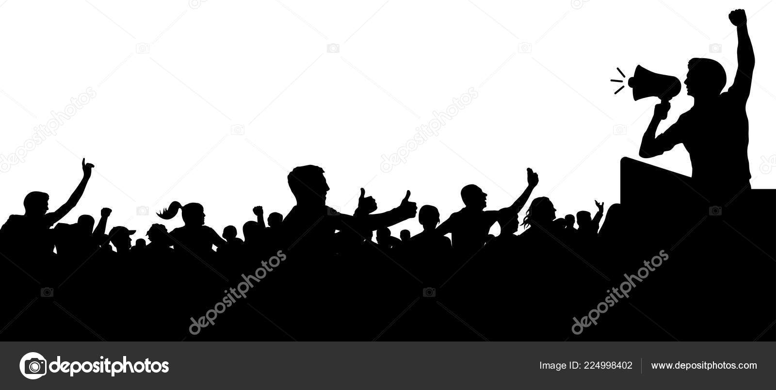 Crowd People Silhouette Vector Anonymous Heads Speaker Loudspeaker ... Crowd People Silhouette Vector Anonymous Heads Speaker Loudspeaker ...