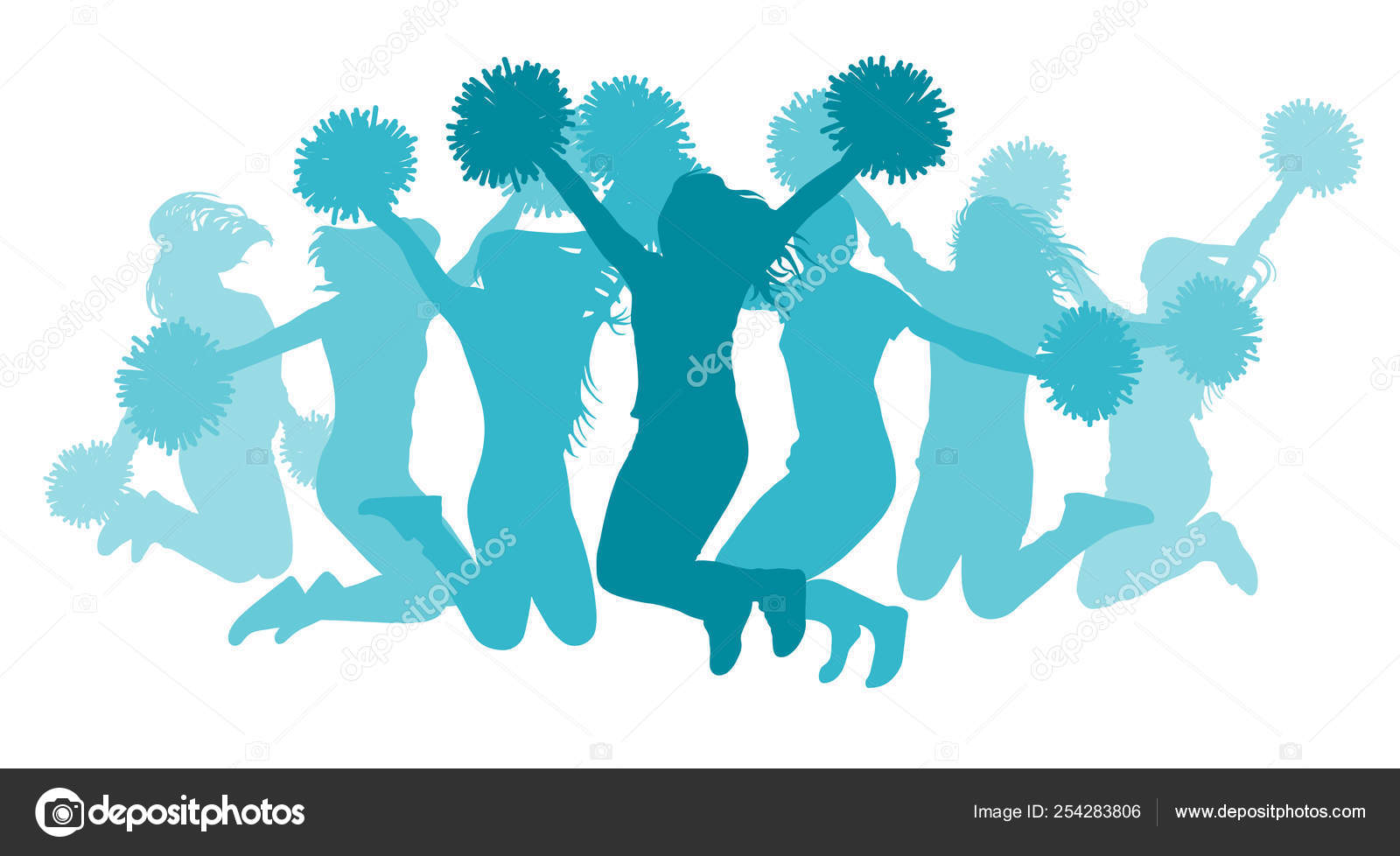 Cheer Jumps Silhouette