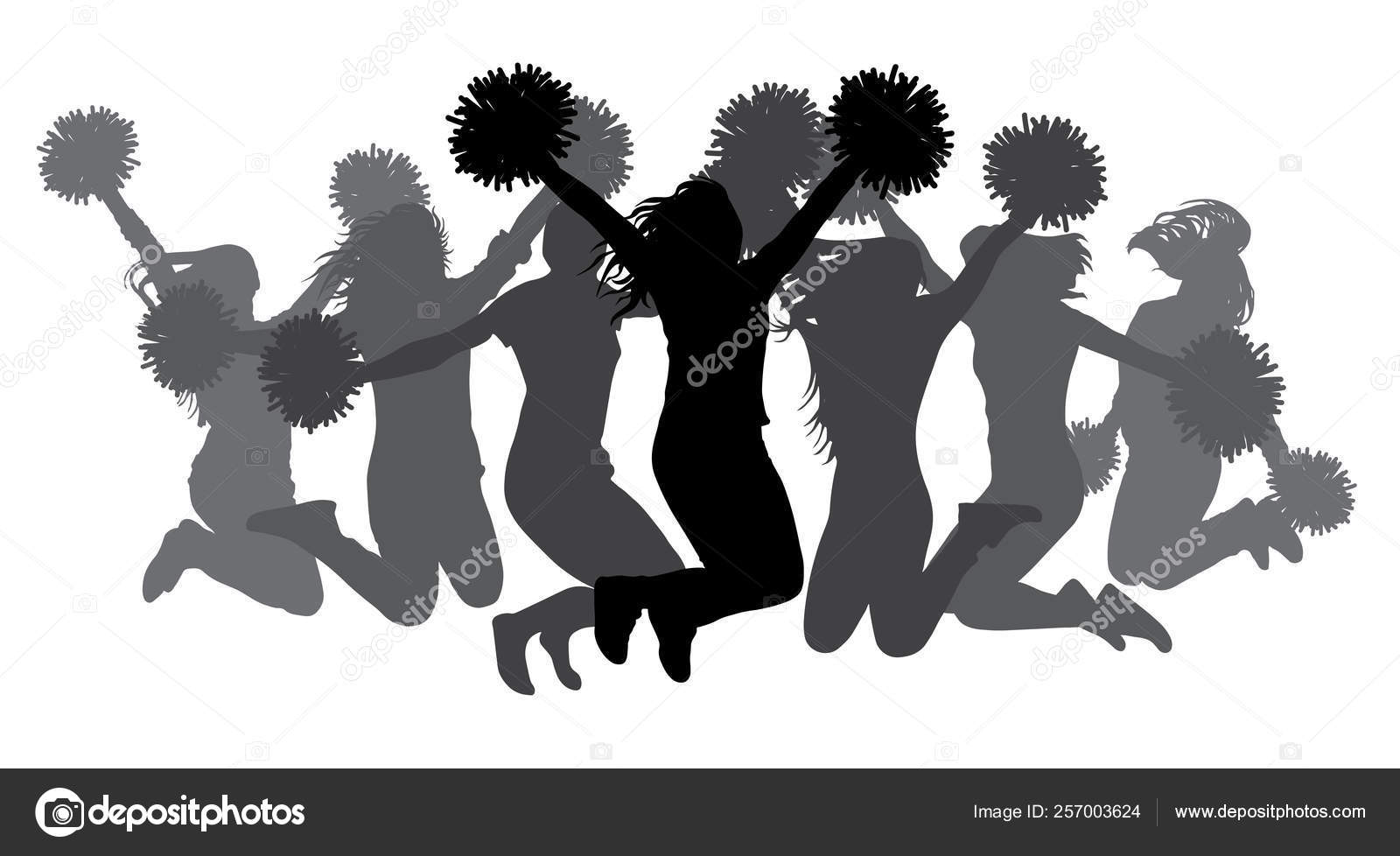 Cheer Jumps Silhouette