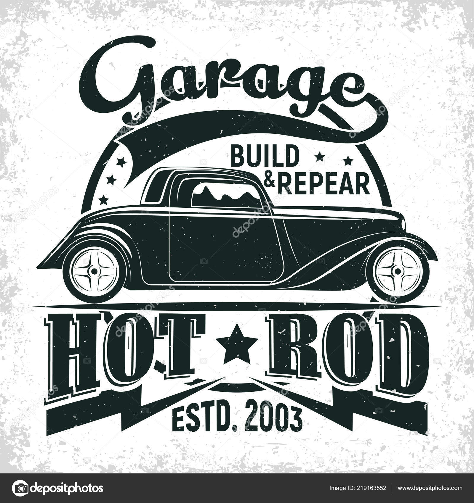 Vintage hot rod emblem design Stock Vector by ©z0504574832.gmail.com ...