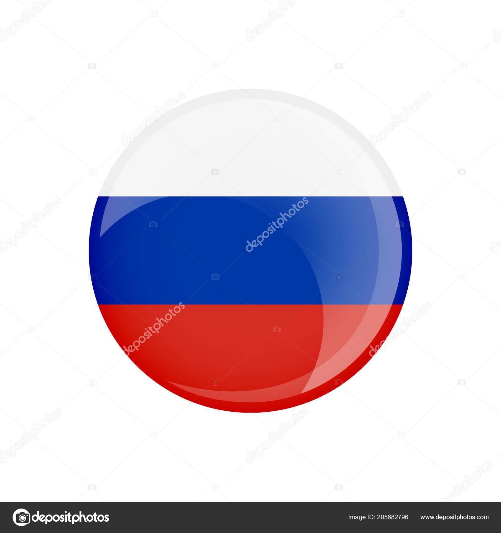 Russia Flag Circle Shape Transparent Glossy Glass Button Stock Vector ...