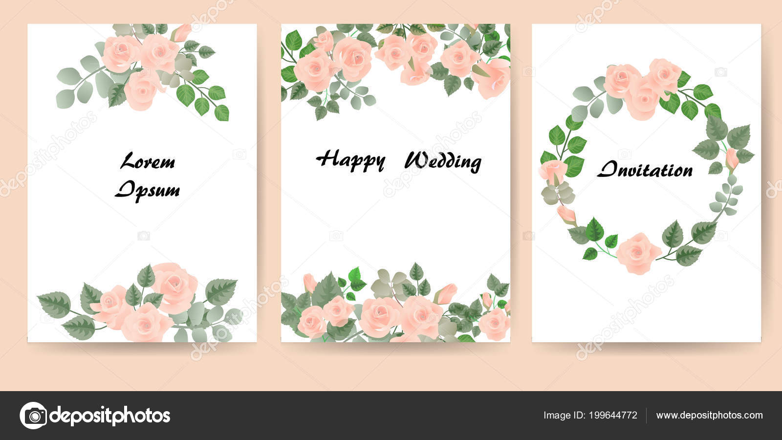 Floral Pattern Design Cards Brochures Flyer Set Vector Stock — Stock ...