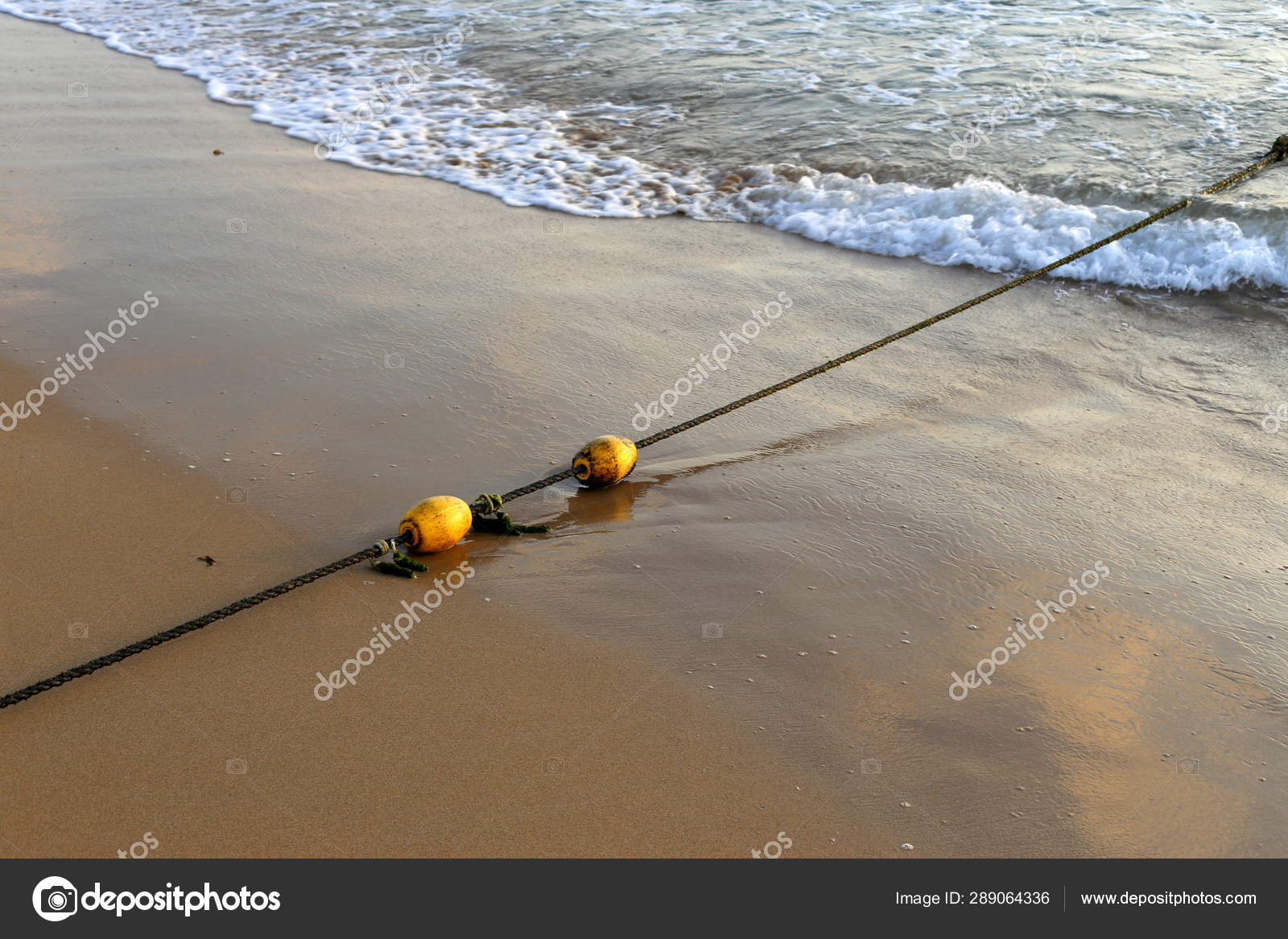 Rope Floats Fencing Beach Mediterranean Coast North State Israel ...