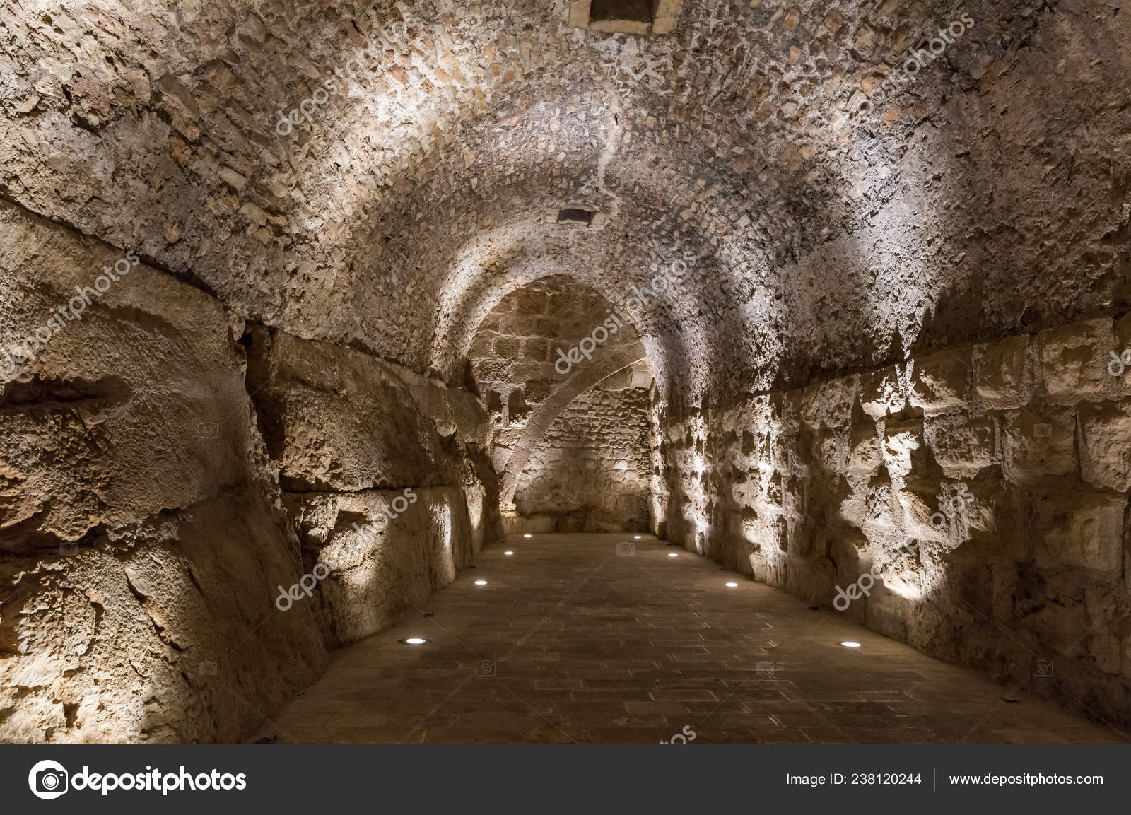 Irbid Jordan December 2018 Internal Passage Ajloun Castle Also Known ...