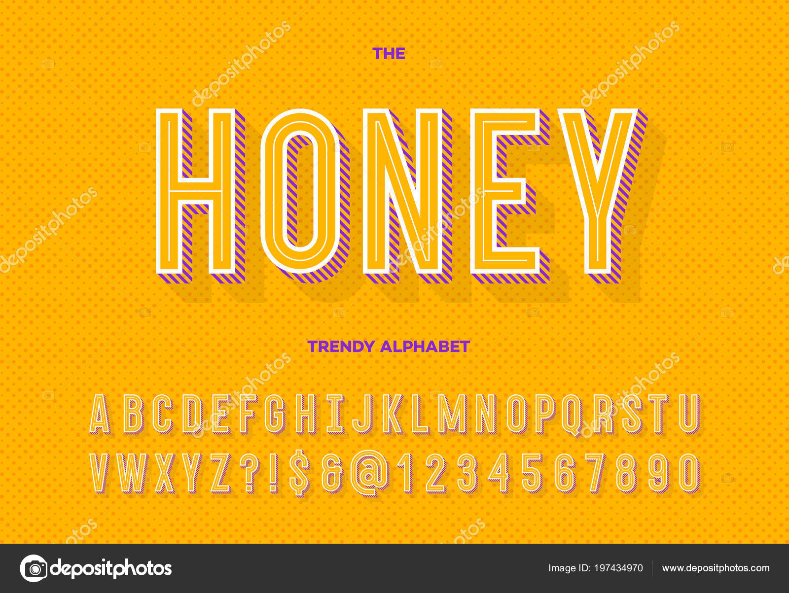 Honey trendy alphabet Stock Vector Image by ©VI6277 #197434970