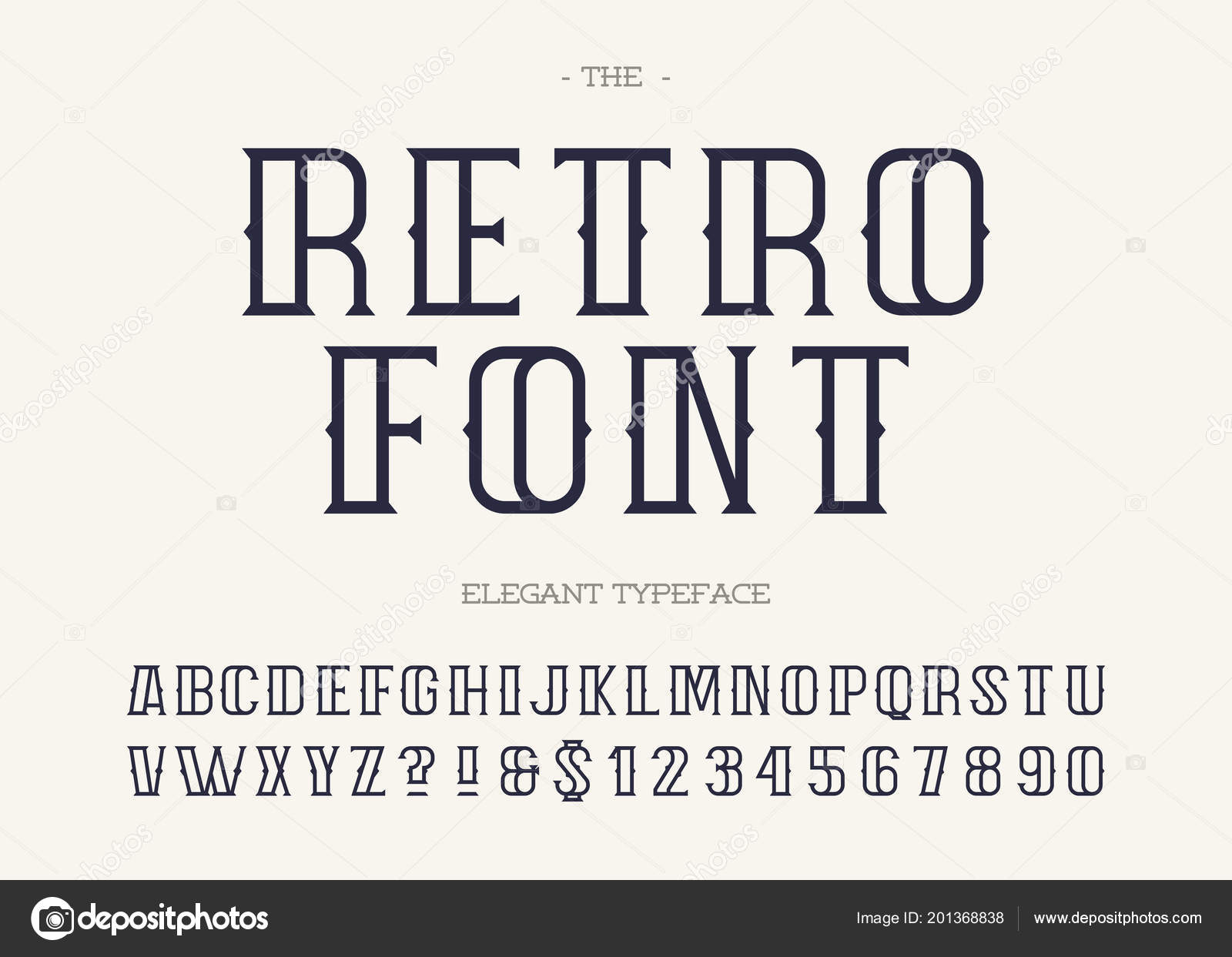 Retro typeface modern typography black color Stock Vector Image by ...