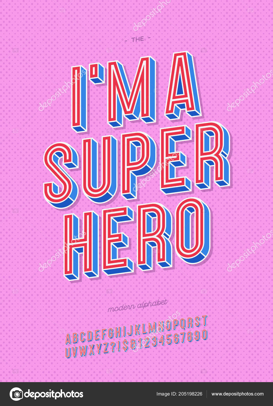 Vector Hero Font Trendy Typography Colorful Style Decoration Logo Party ...