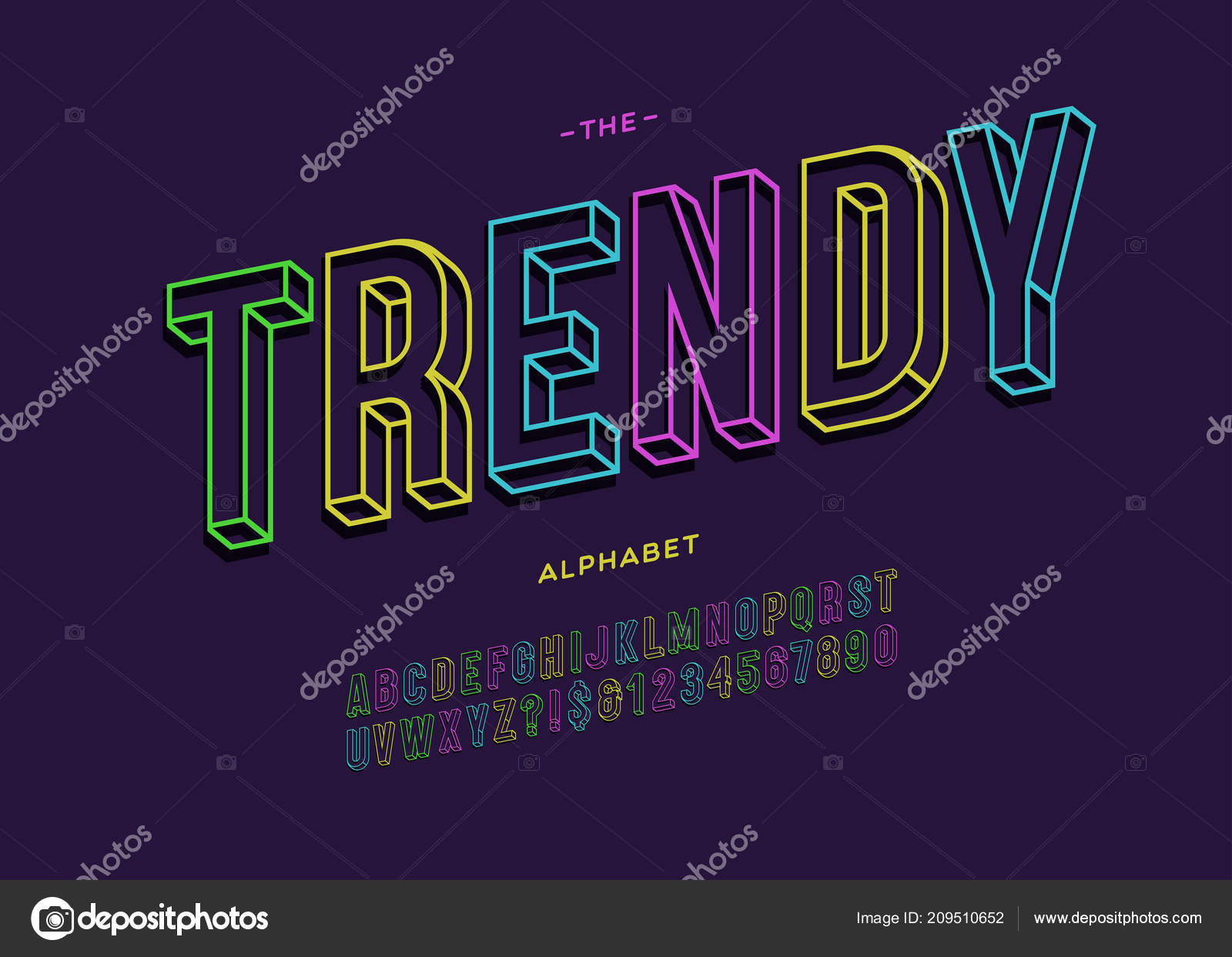 Vector trendy bold typeface 3d typography sans serif Stock Vector Image ...