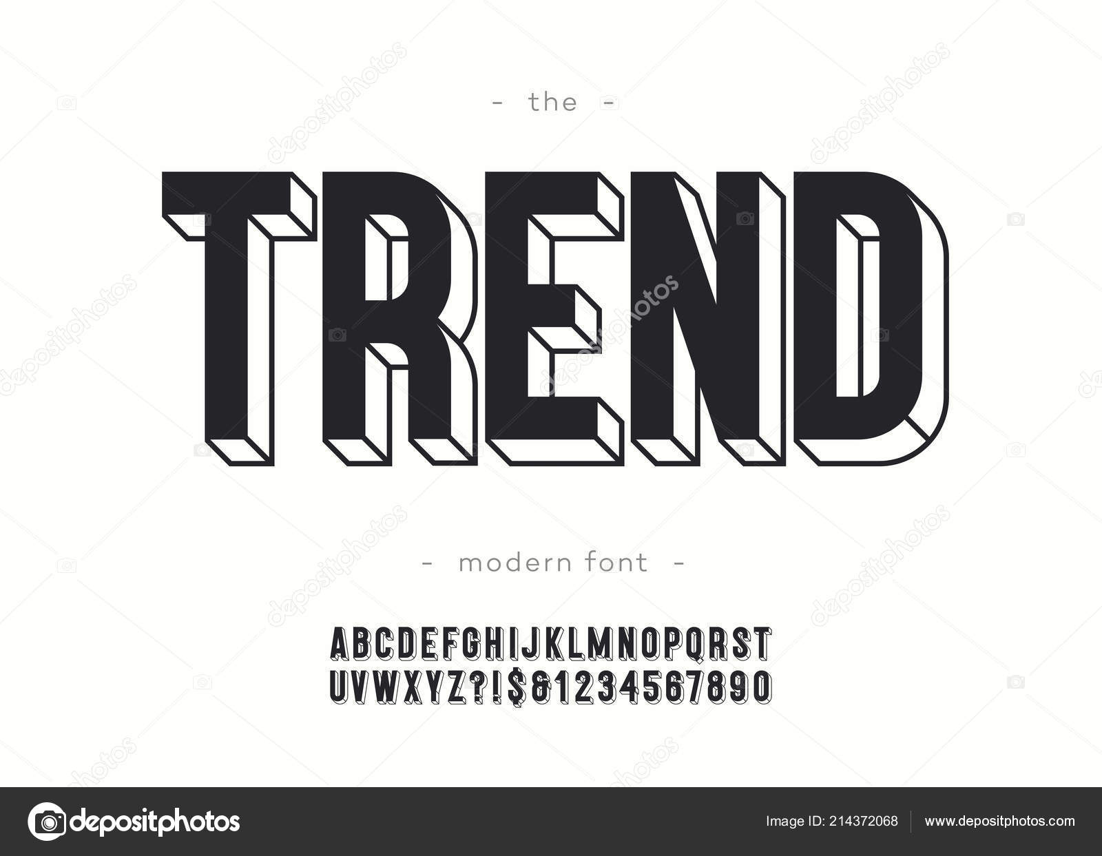 Vector trend alphabet 3d bold typography — Stock Vector © VI6277 #214372068