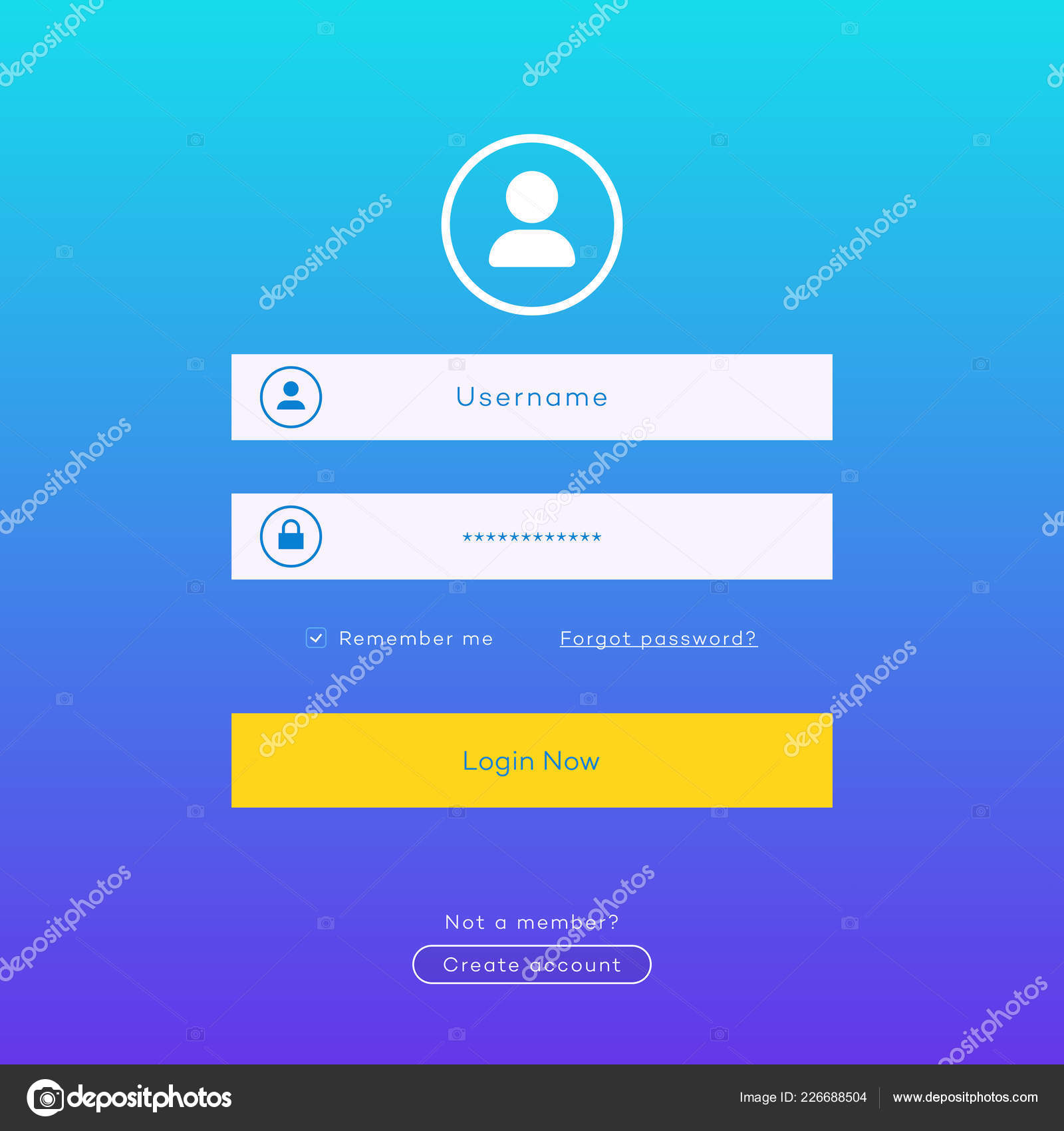 Login form page template Stock Vector Image by ©VI6277 #226688504