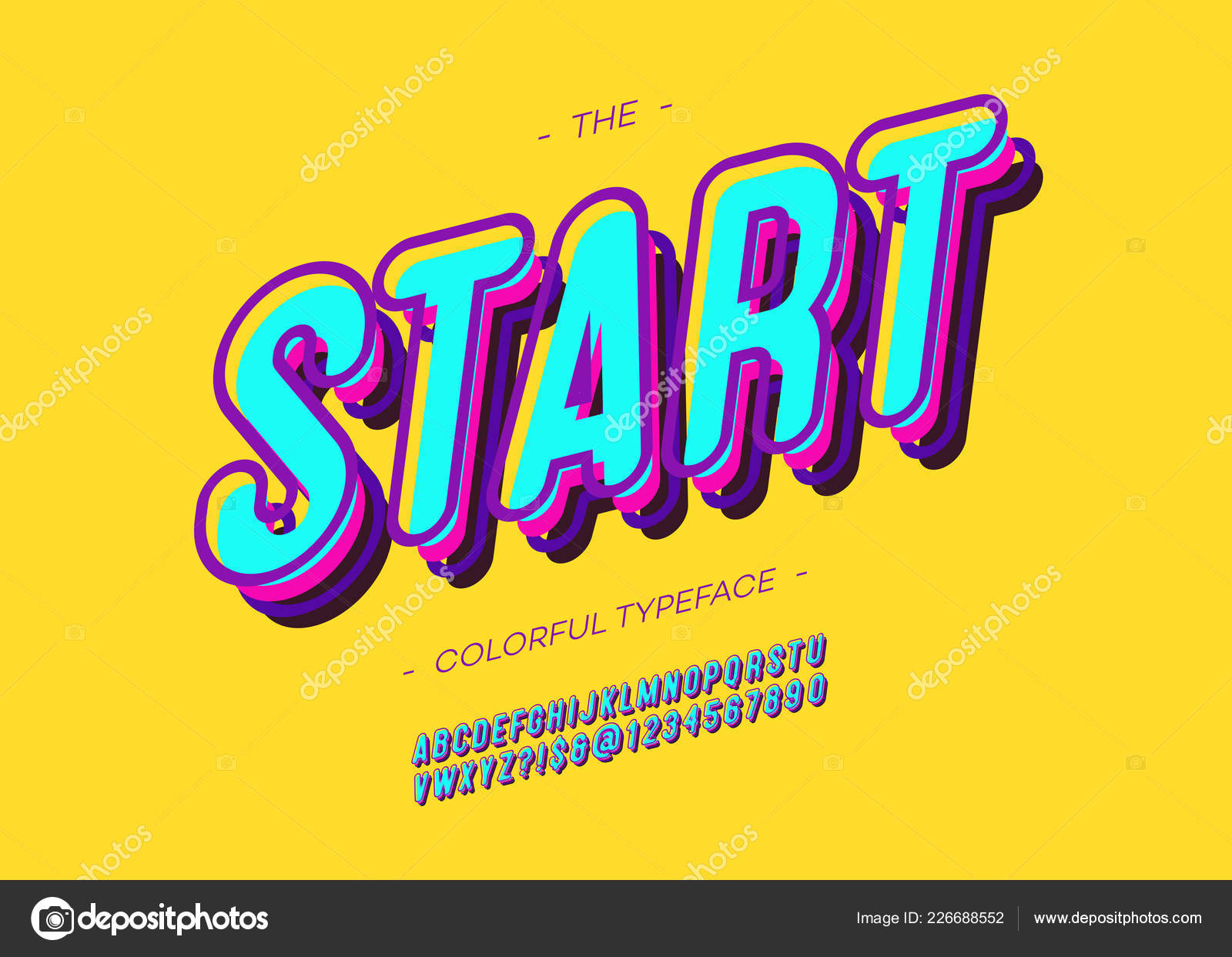 Vector bold start font trendy typography Stock Vector by ©VI6277 226688552
