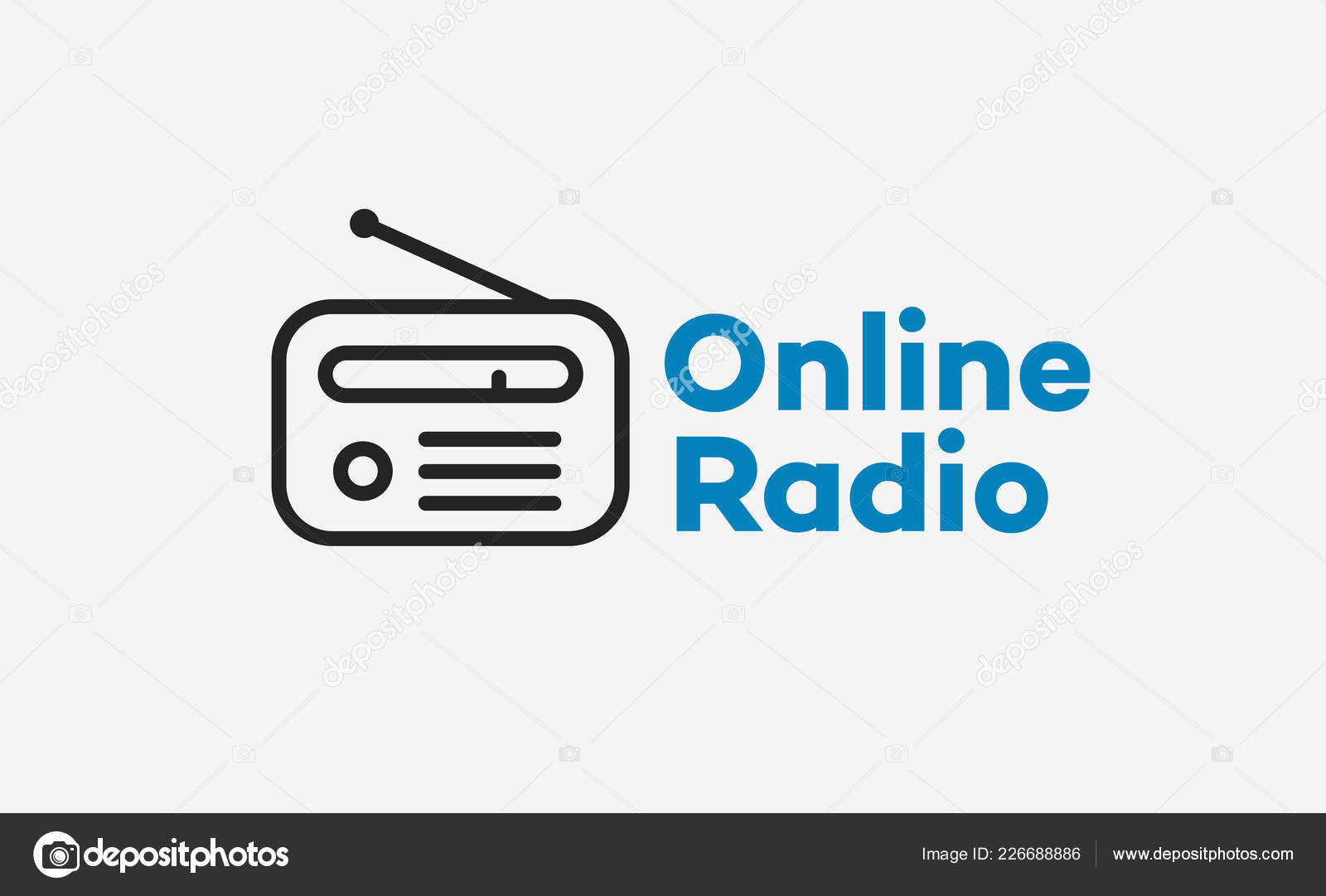 Vector online radio logo Stock Vector by ©VI6277 #226688886