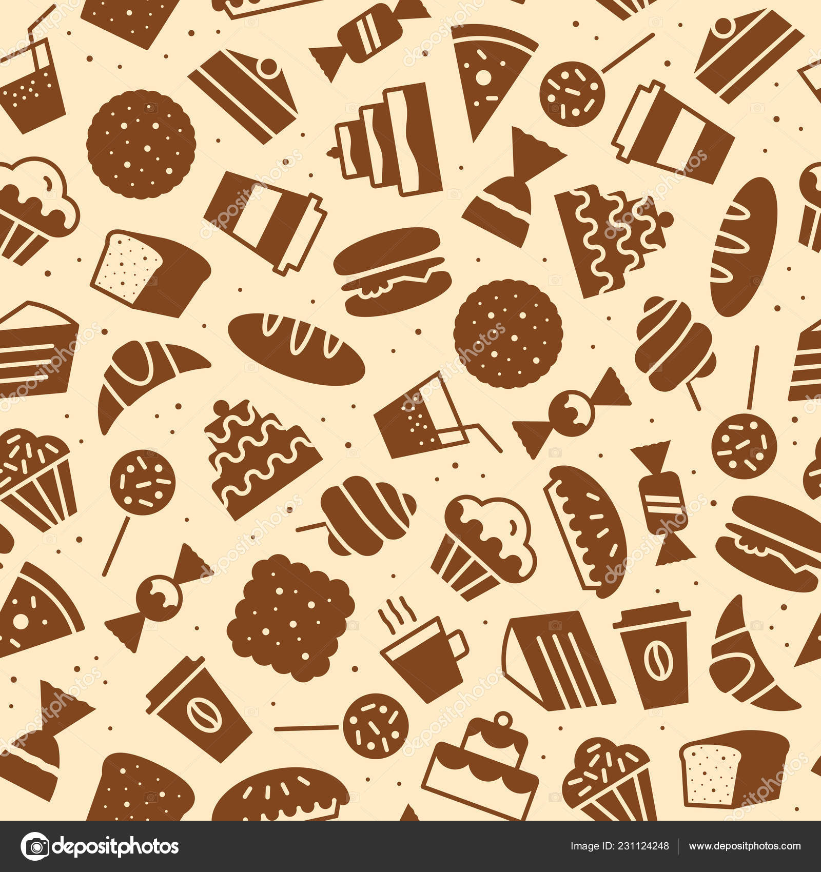 Sweet seamless pattern flat style Stock Vector by ©VI6277 231124248