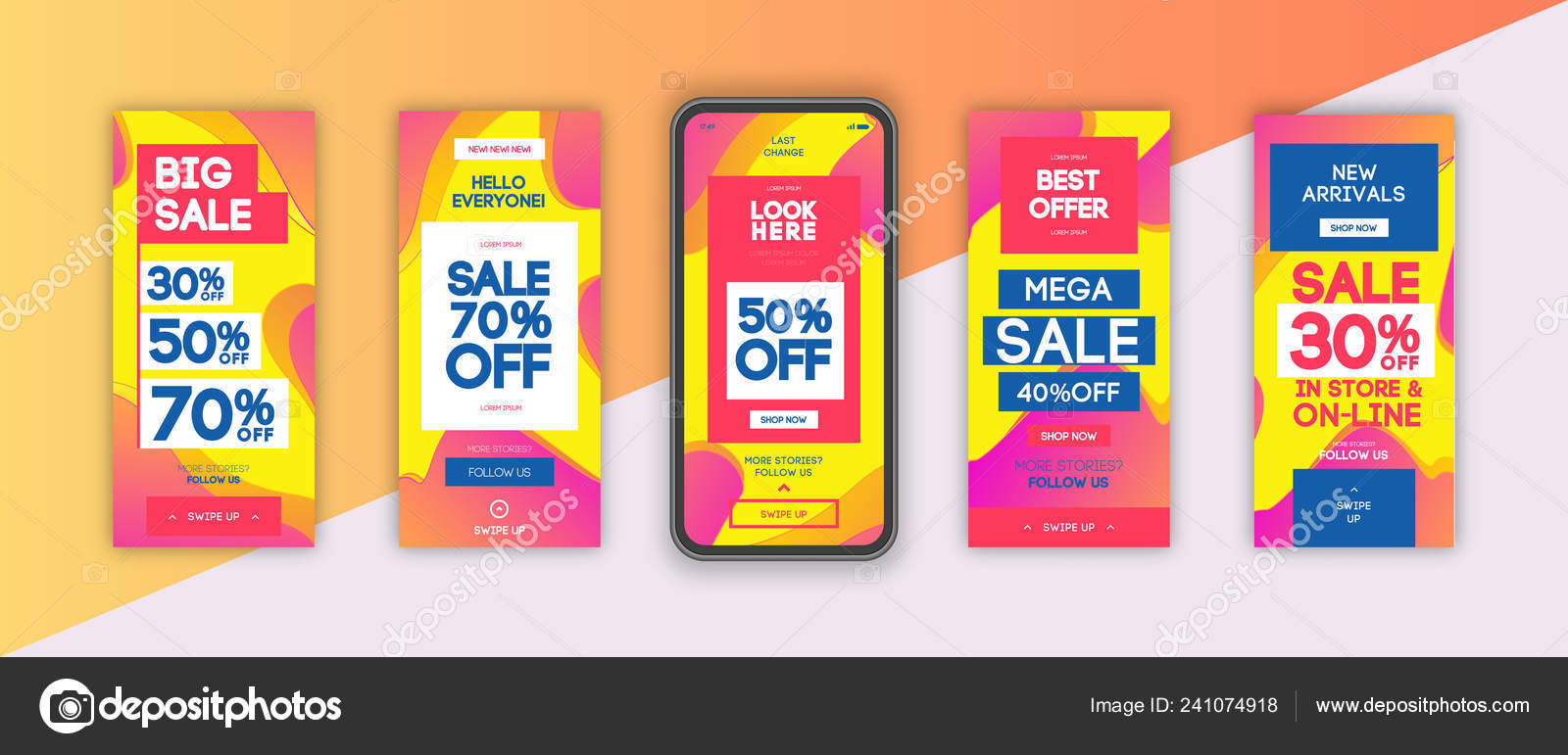 Mobile screen banner sale set Stock Vector Image by ©VI6277 #241074918