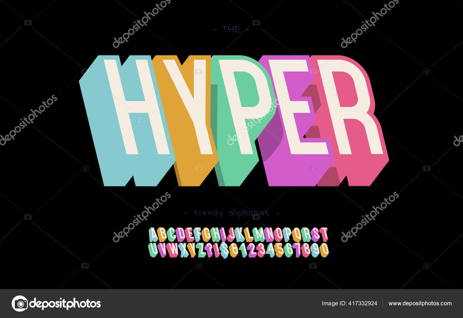 Vector Hyper Font 3d Bold Colorful Style Stock Vector Image By ©vi6277