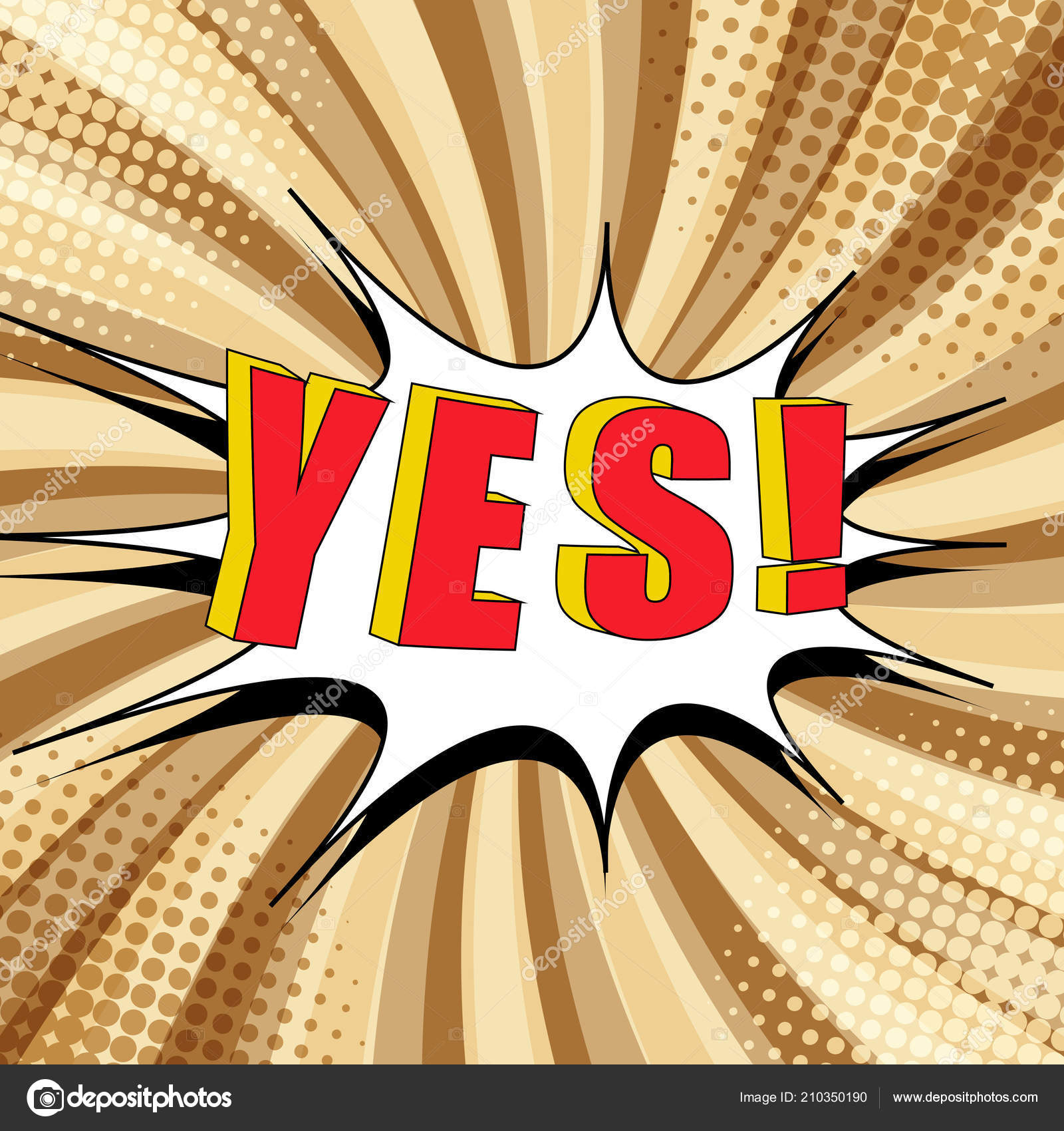 Comic Page Colorful Concept Bright Yes Wording White Speech Bubble ...