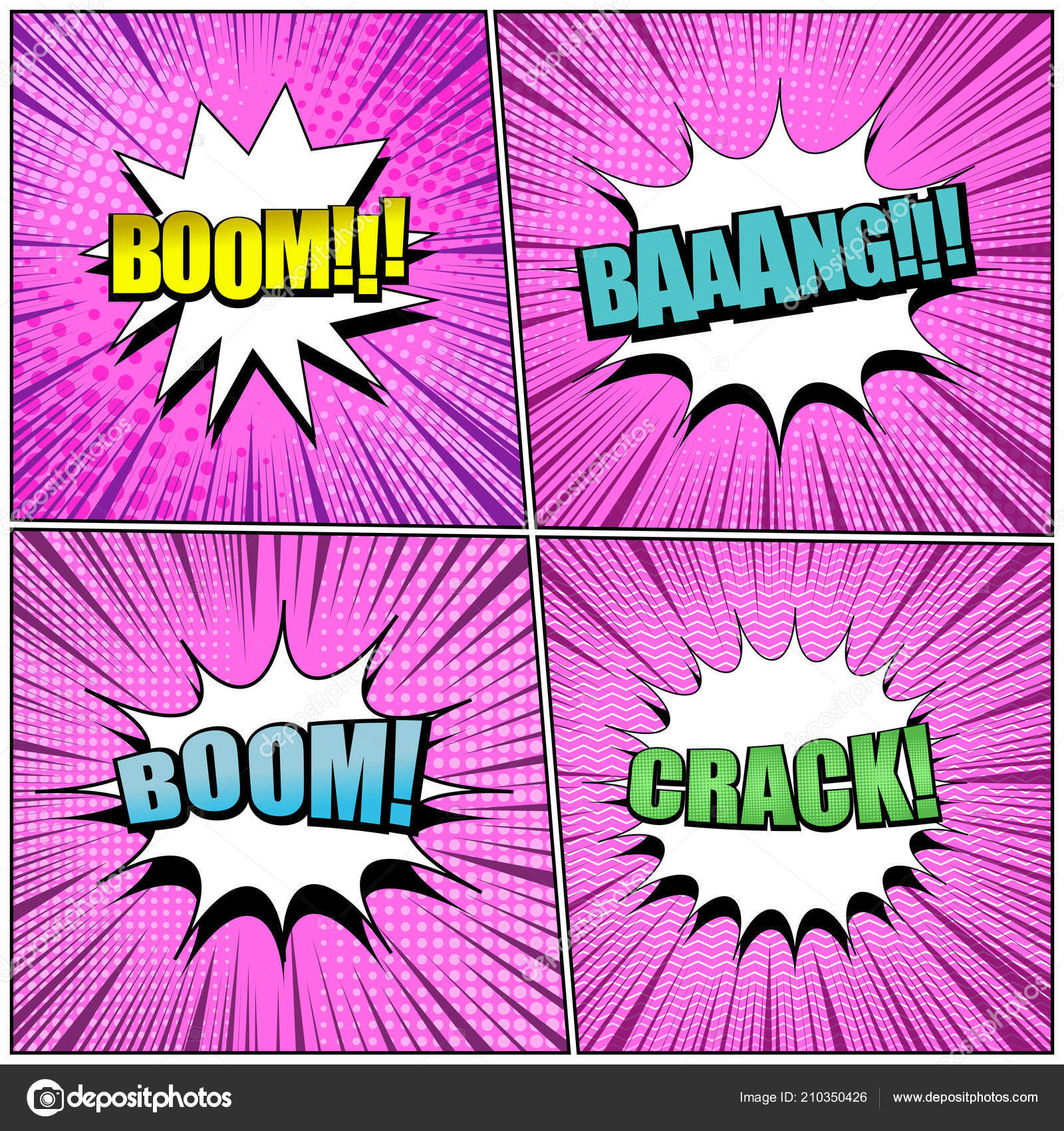 Comic pink pages collection Stock Vector Image by ©Petersenurecoff ...