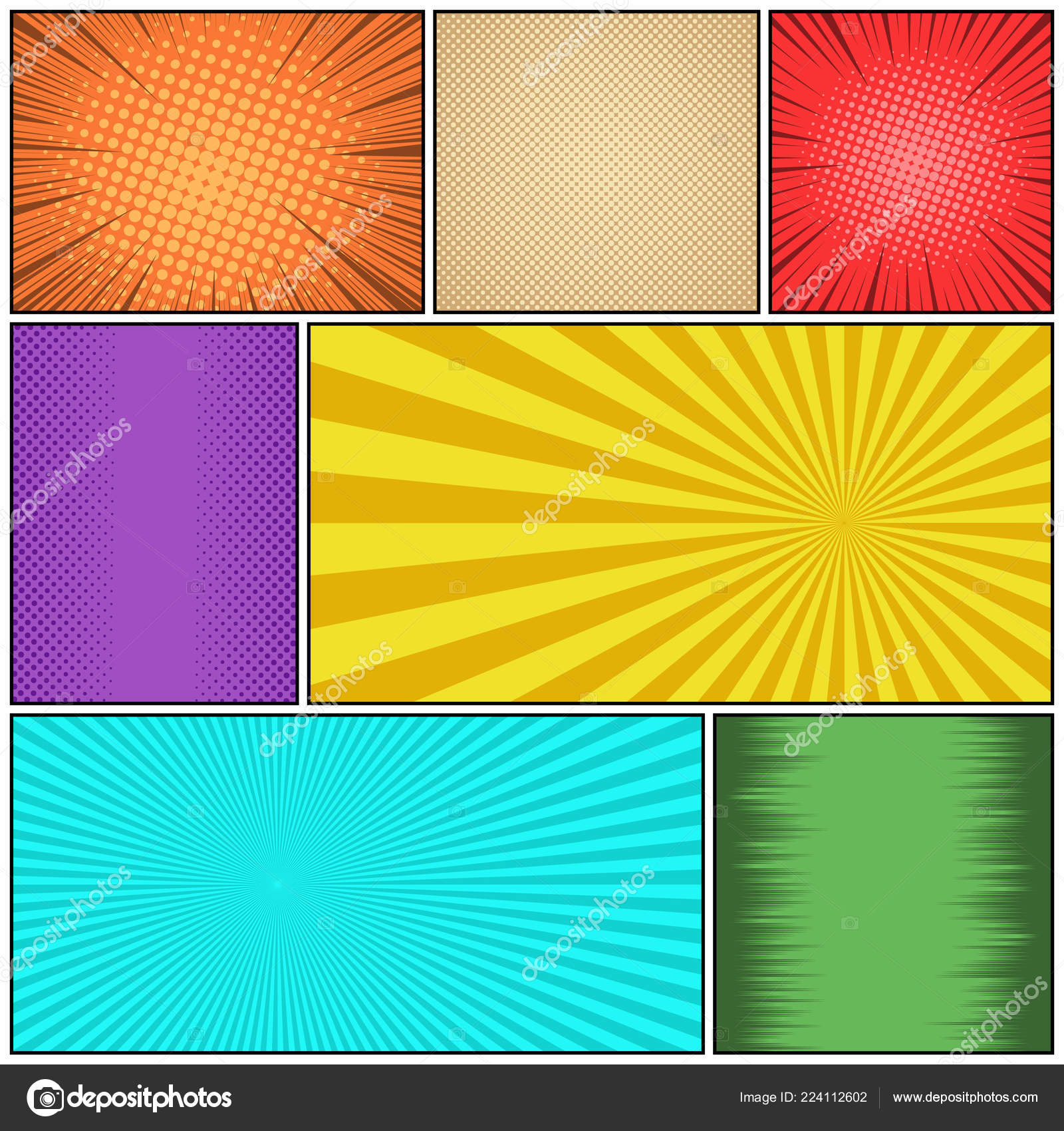 Comic Colorful Concept Various Humor Effects Different Colors Vector ...