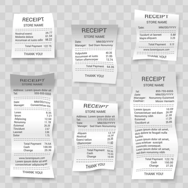Realistic shop receipt, paper payment bills Stock Vector Image by ...