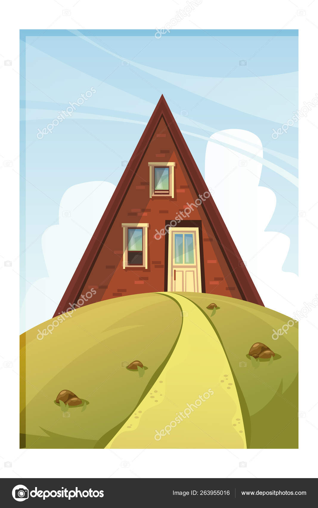 Triangle House Cartoon