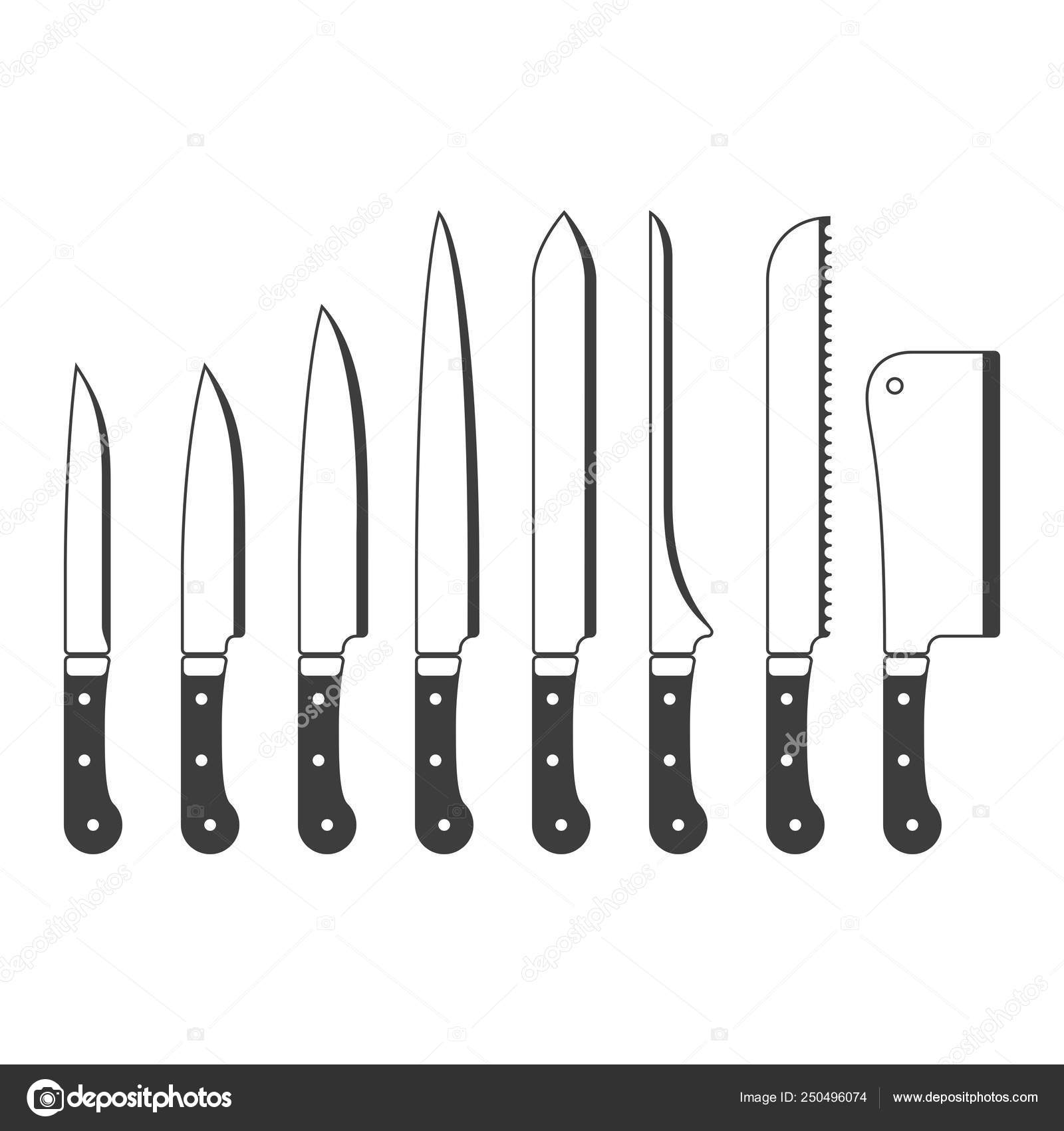 Kitchen knives icon set. Stock Vector by ©art-sonik 250496074