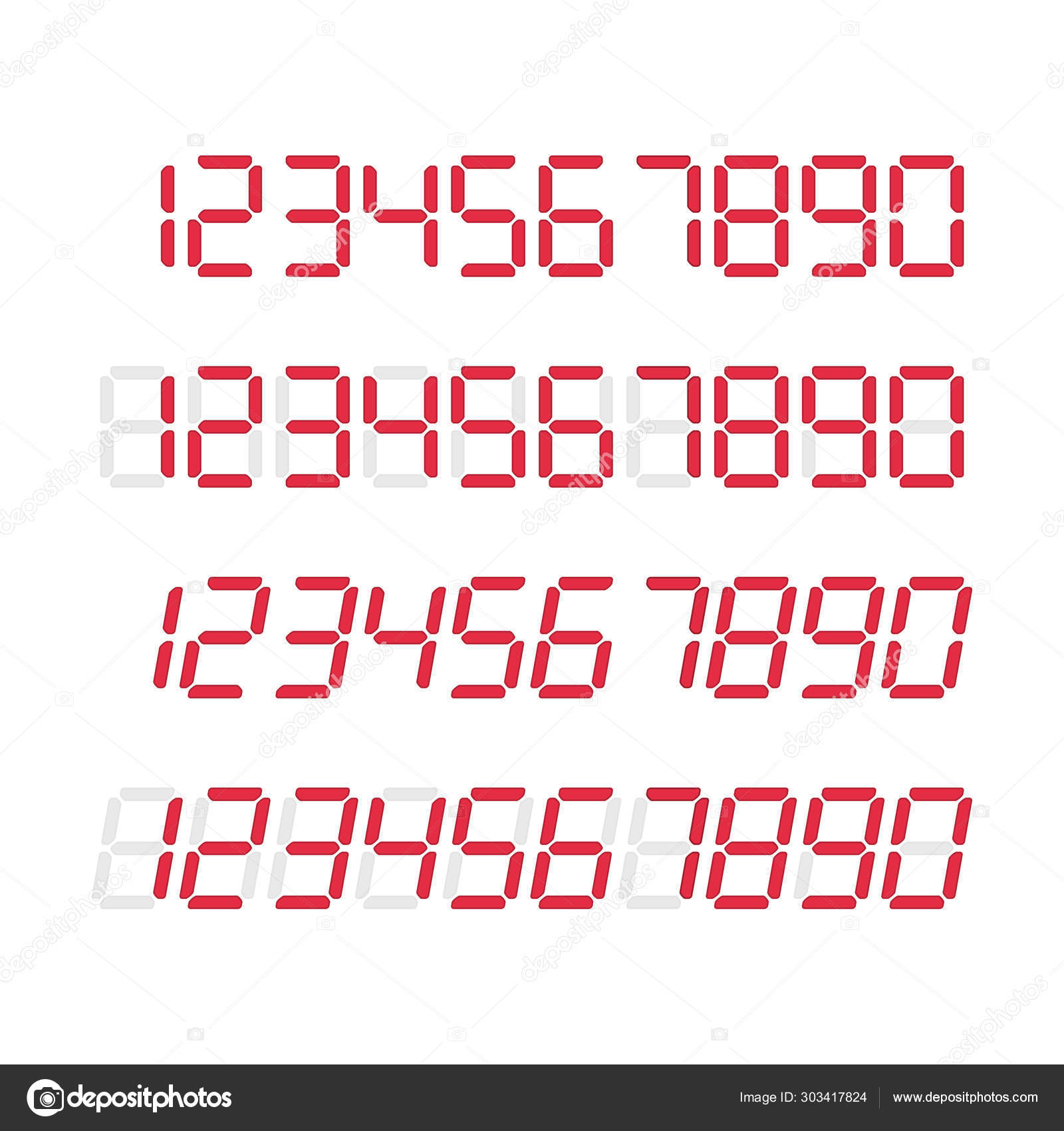 Digital glowing numbers. Stock Vector Image by ©art-sonik #303417824