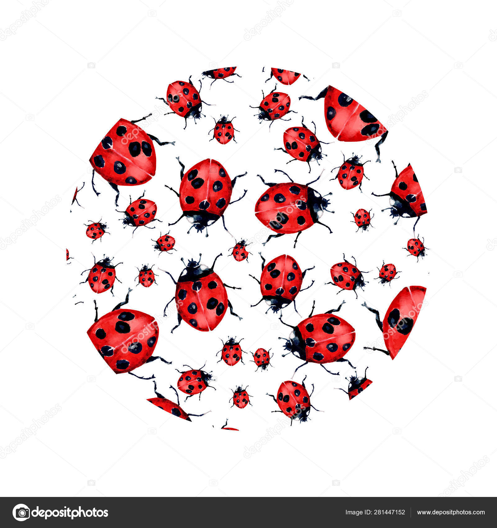 Beautiful Red Lady Bug Art Illustration — Stock Photo © krasnenkon ...