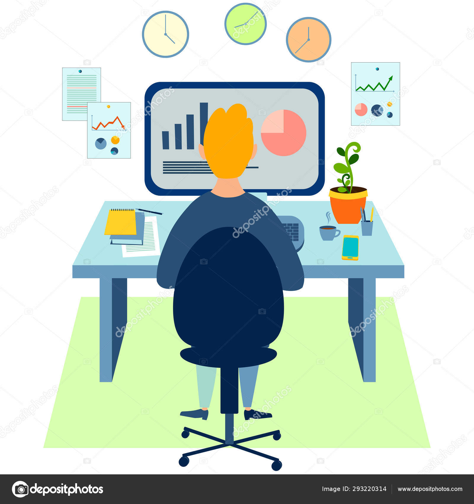 Programmer at work concept. Can use for web banner, infographics, hero ...