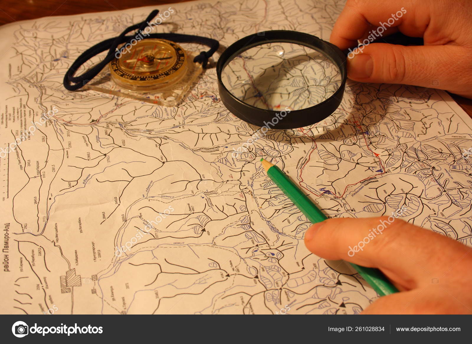 A hand who pointing a map — Stock Photo © MFV #261028834