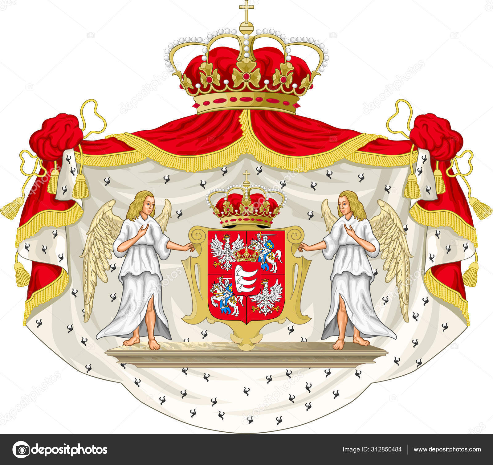 Coat Arms Stephen Bathory King Poland Grand Duke Lithuania Stock ...