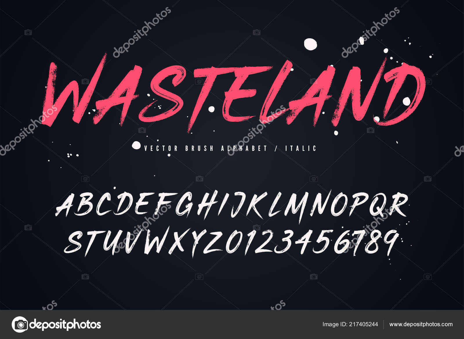 Wasteland vector brush style font, alphabet, typeface Stock Vector ...