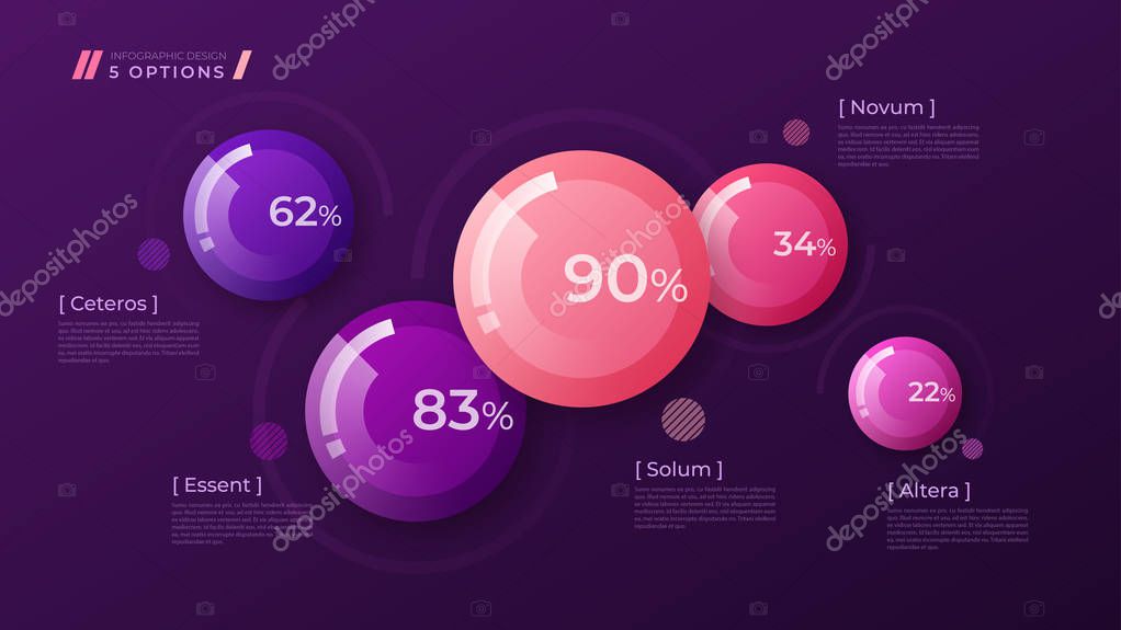 Plantilla colorida vectorial para crear infograf as, presentaci n 2024