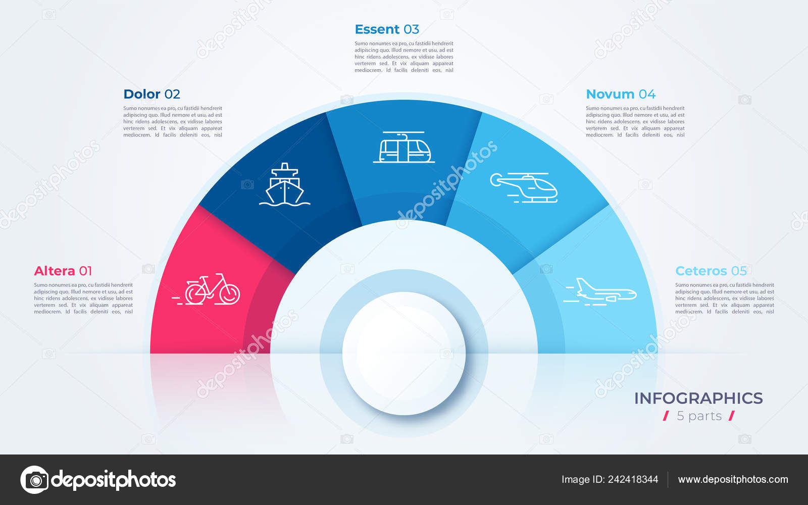Vector circle chart design, modern template for creating infographics ...