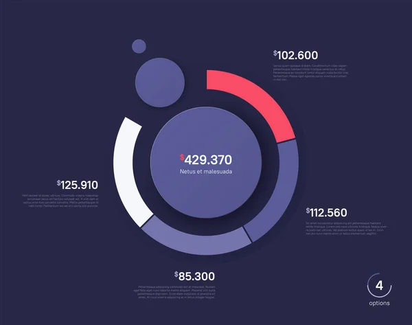 Set of vector circle chart designs, modern templates for creating ...
