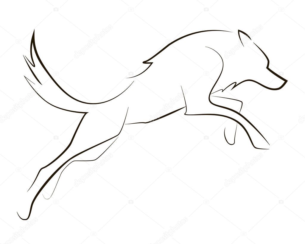 Dibujo Lineal De Lobo Antropoide