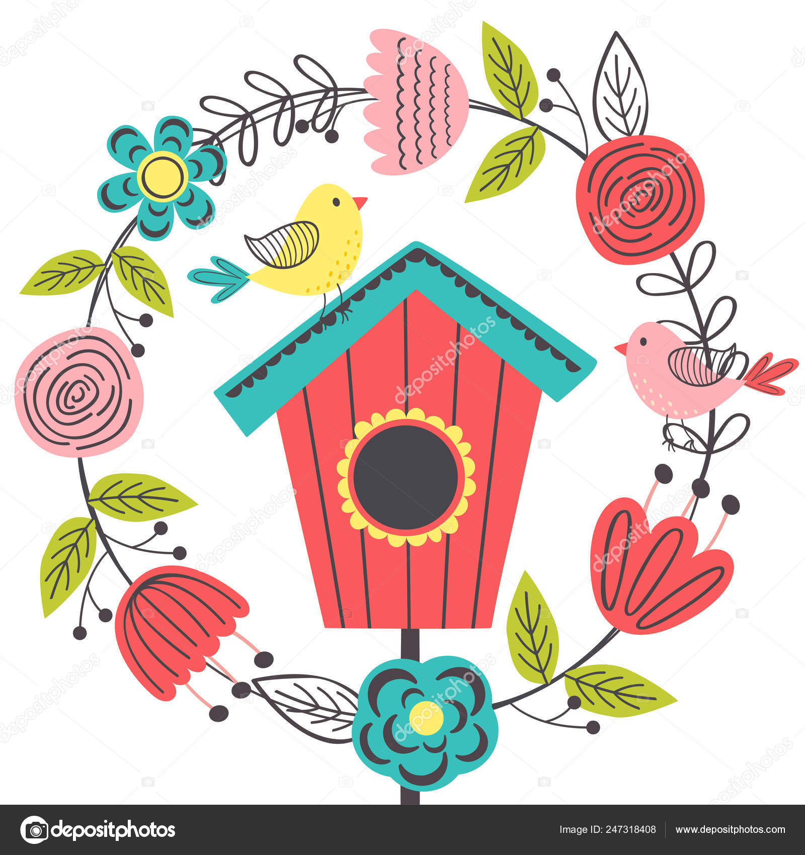 Spring Birdhouse Clipart